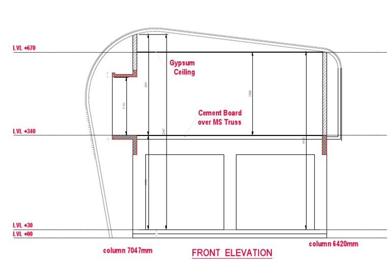 Gypsum Ceiling: Front Elevation | PDF