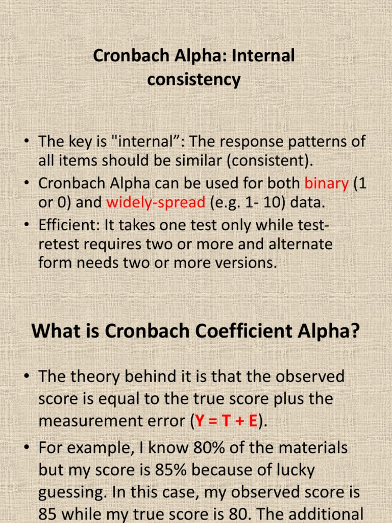Cronbach Alpha: Internal Consistency: Binary Widely-Spread | PDF