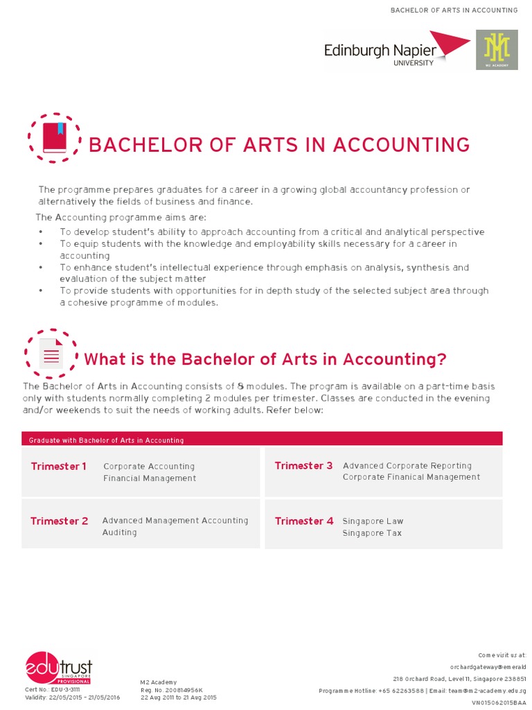 What Is The Bachelor of Arts in Accounting? | Download Free PDF ...