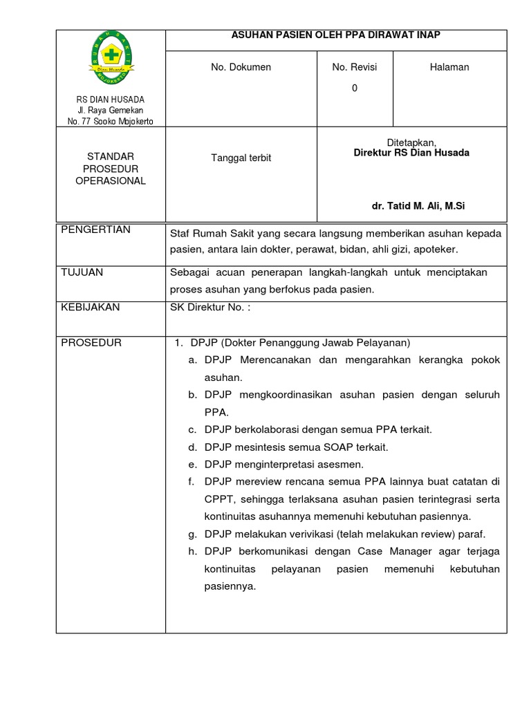 PAP 2.1 SOP Rencana-Asuhan-PPA-Dengan-IAR EDIT | PDF