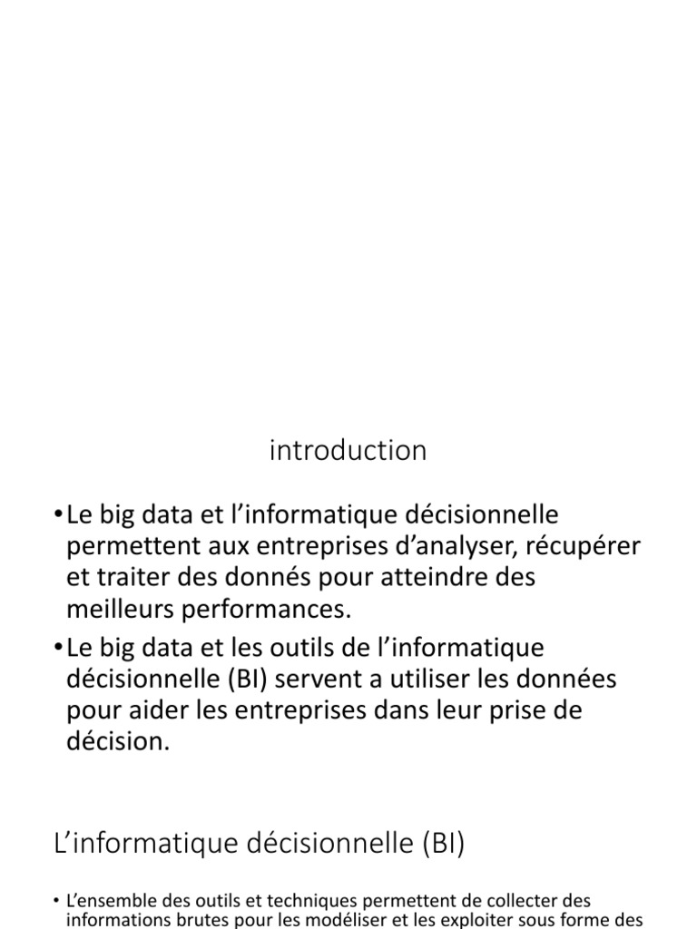 Big Data et BI : Optimisation des Décisions | PDF | Big data | Informatique