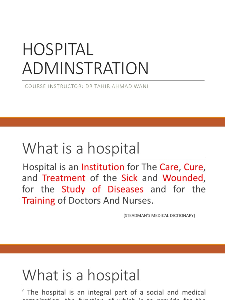 Overview of Hospital Administration | PDF | Evaluation | Health Care