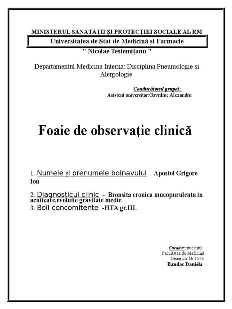 206 Fisa Clinica An | PDF