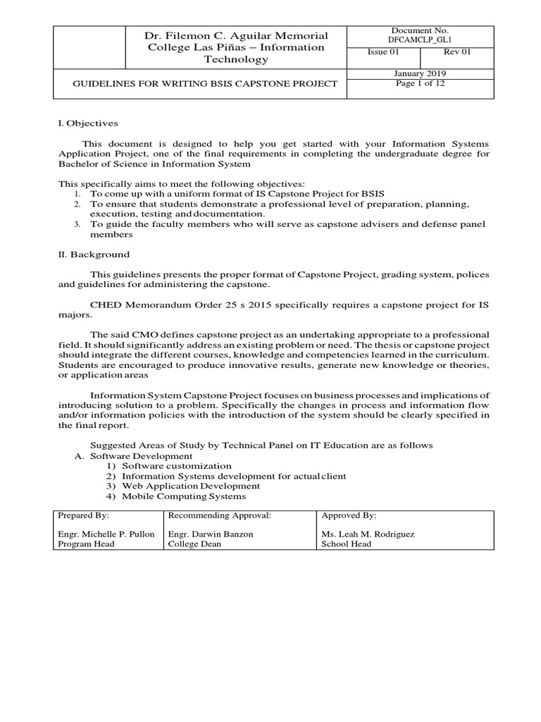 Guideline For Is Capstone Project | PDF | Thesis | Conceptual Model