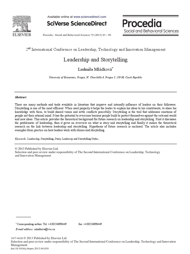Leadership and Storytelling | PDF | Narrative | Storytelling