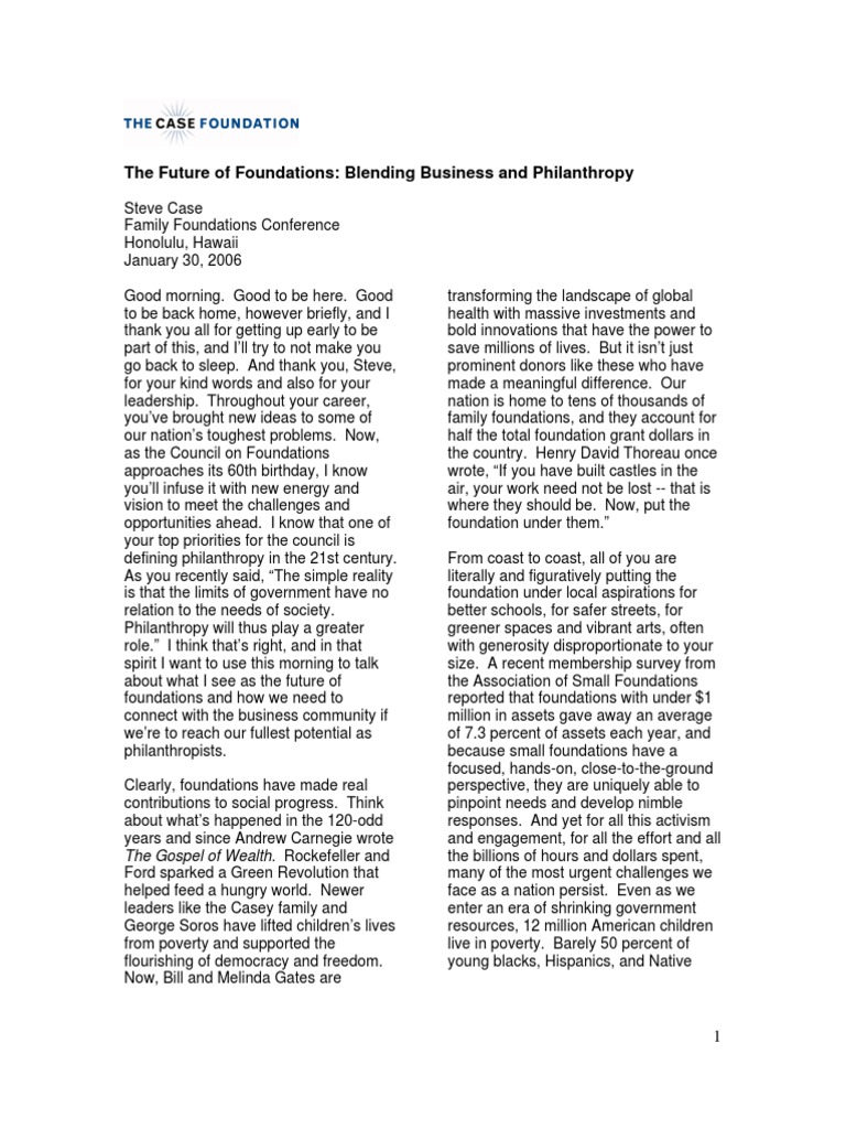 Case Foundation | PDF | Wellness | Medical