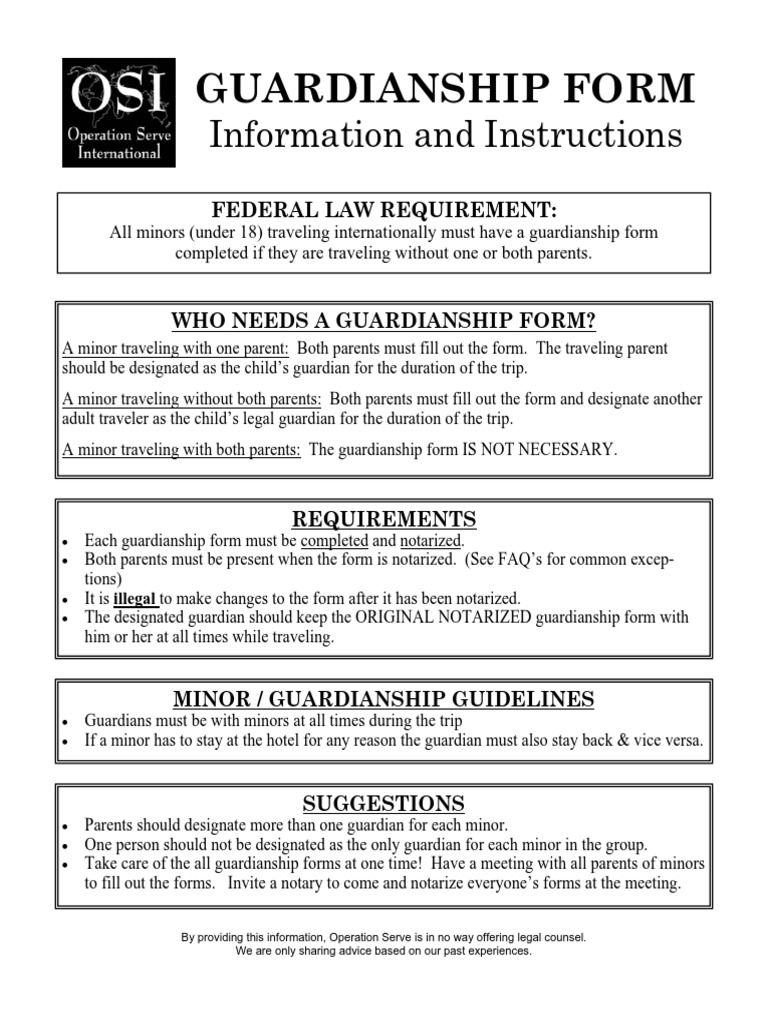Free Legal Guardianship Form | PDF | Legal Guardian | Parent