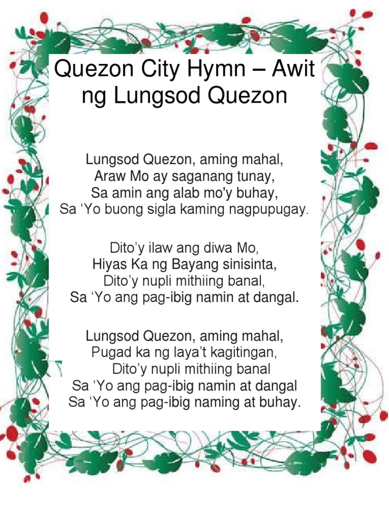 Quezon City Hymn | PDF