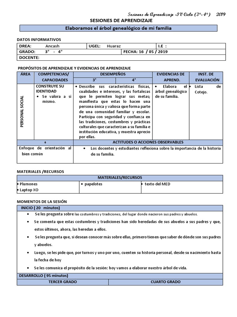 Mi Arbol Genealogico | PDF | Evaluación | Aprendizaje