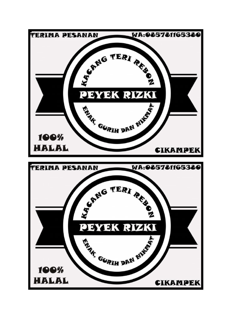 Print Label Peyek | PDF