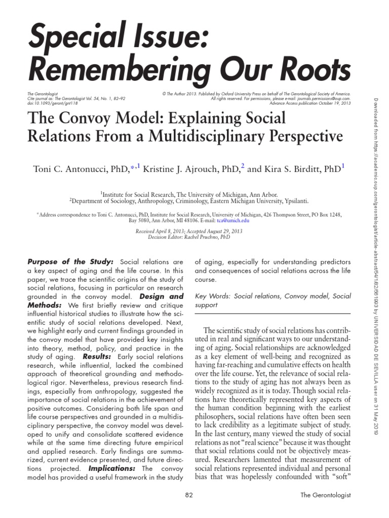 The Convoy Model: Explaining Social Relations From A Multidisciplinary ...