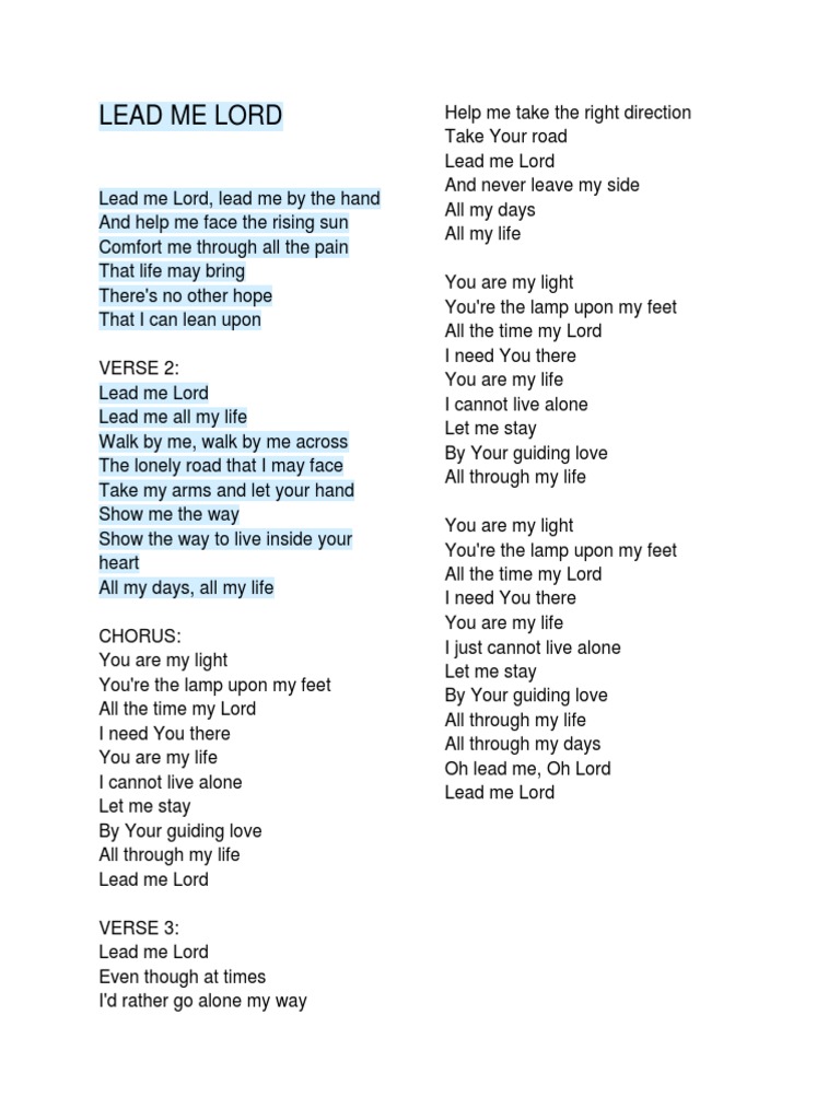 Lead Me Lord | PDF