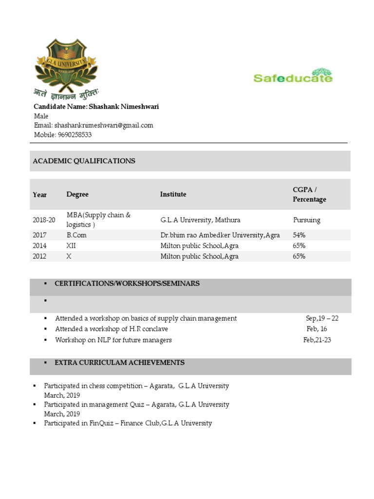 Shashank Logiatica | PDF | Career & Growth | Computers