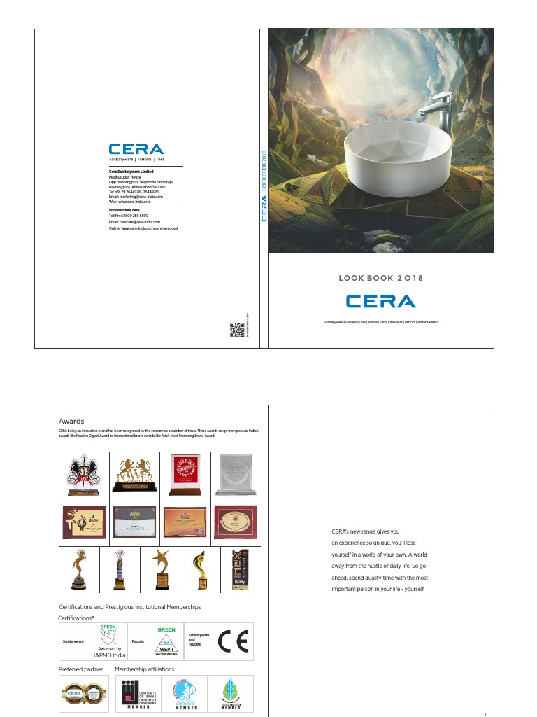 CERA Combined Catalogue October 2018 | PDF | Tap (Valve) | Sink