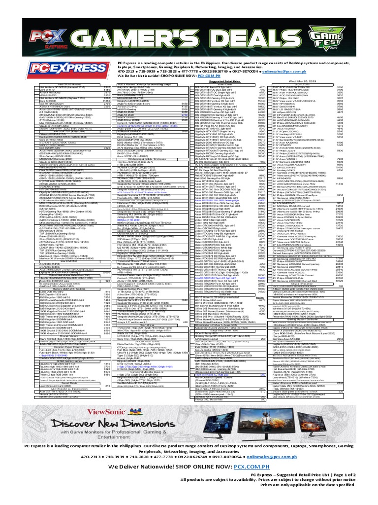 2019-03-20 - PC Express - Suggested Retail Price List PDF | PDF ...