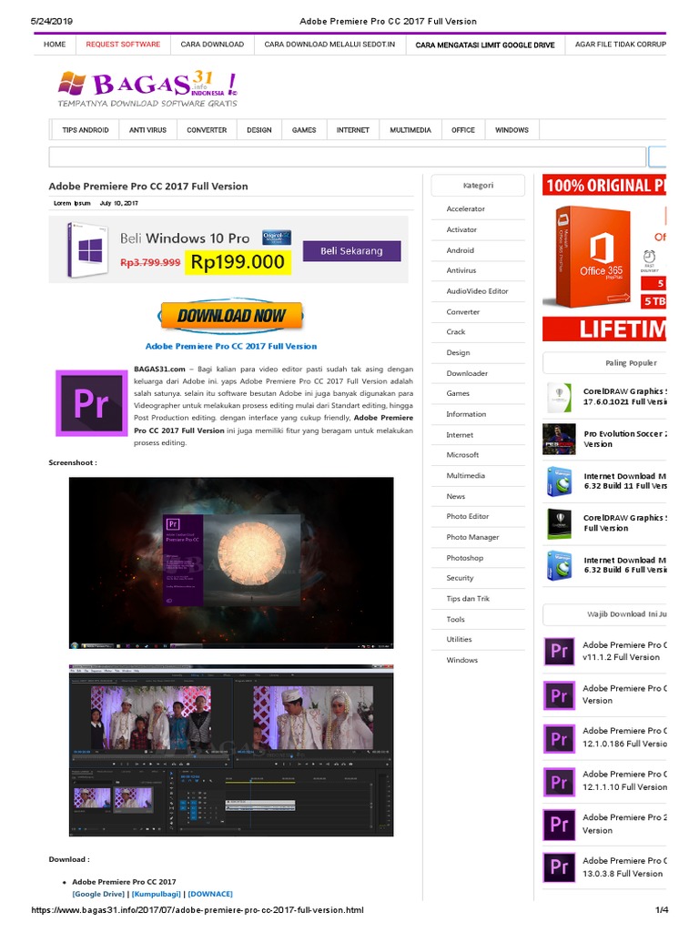 Adobe Premiere Pro CC 2017 Full Version | PDF | Areas Of Computer ...