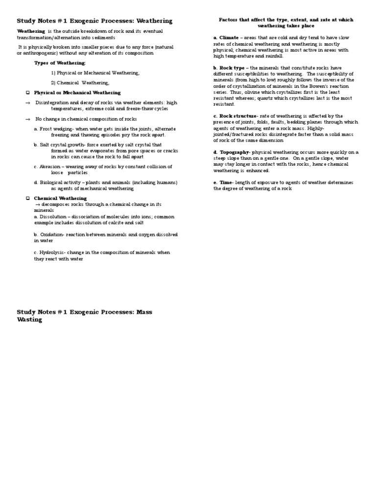 SHS Core Earth Science CG | PDF | Weathering | Rock (Geology)