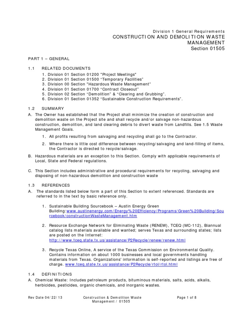 Construction & Demolition Waste Management | PDF | Waste Management | Reuse