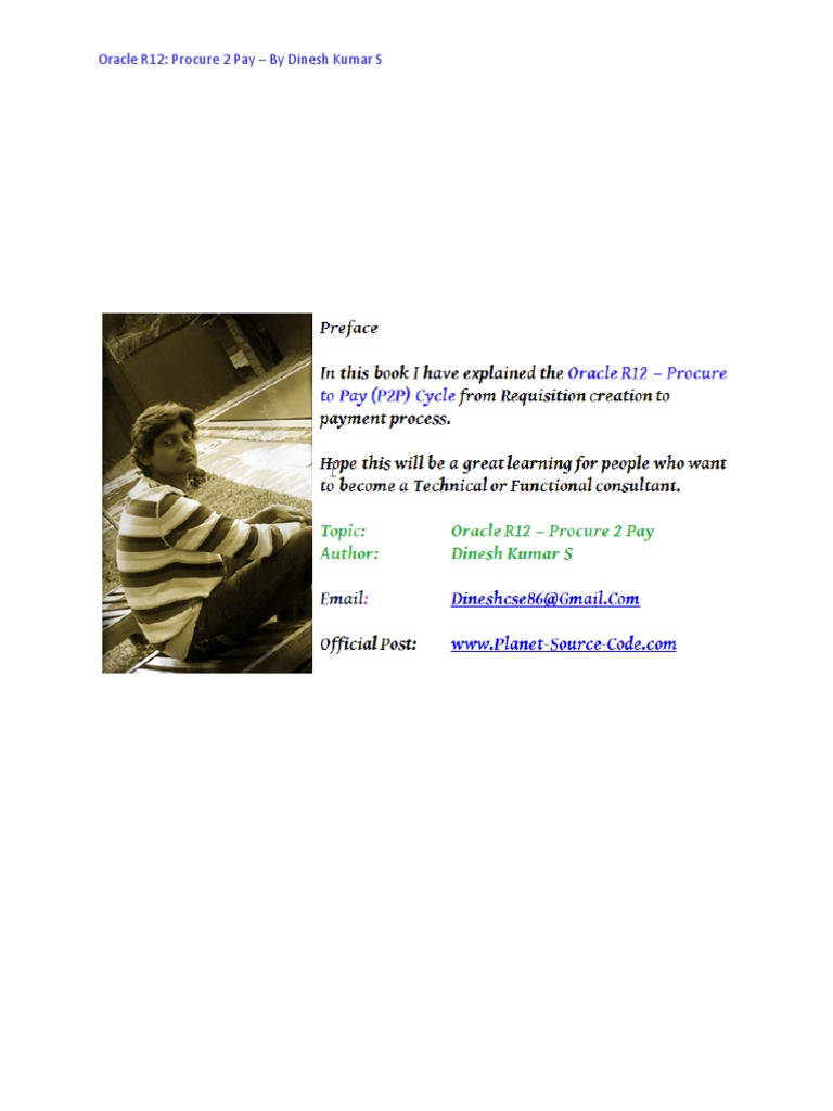 Oracle R12 P2P by Dinesh Kumar S | PDF | Accounts Payable | Invoice