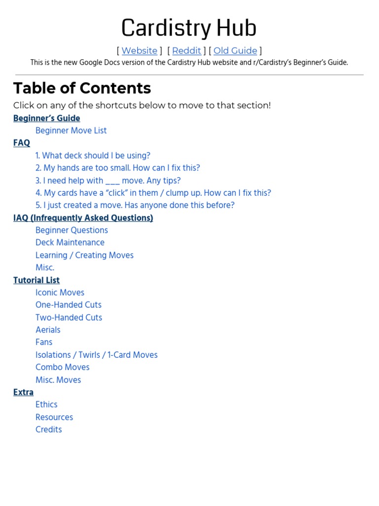 Cardistry Hub V1 0 4 Pdf Playing Cards Leisure