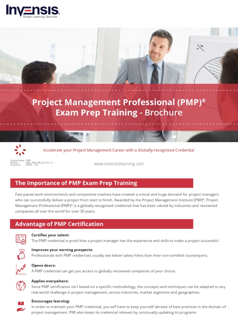 PMP Exam Prep Training Brochure | PDF | Project Management Professional ...
