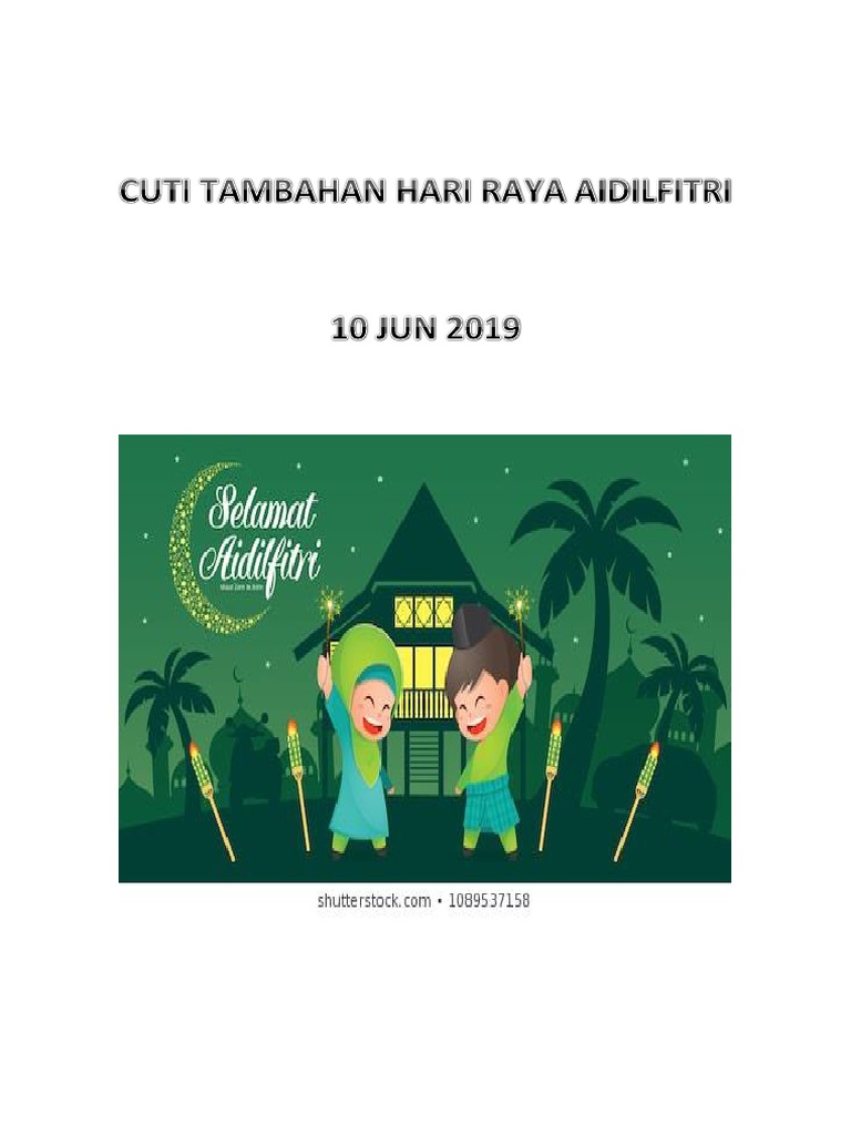 Template Cuti Tambahan Hari Raya Aidilfitri | PDF
