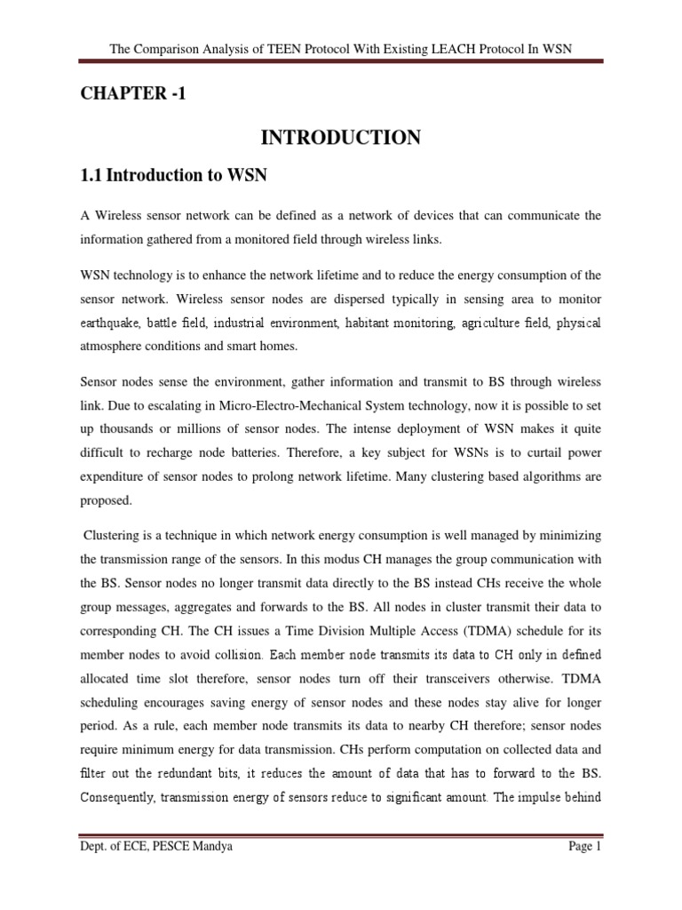 Chapter - 1: Dept. of ECE, PESCE Mandya | PDF | Wireless Sensor Network | Model–View–Controller