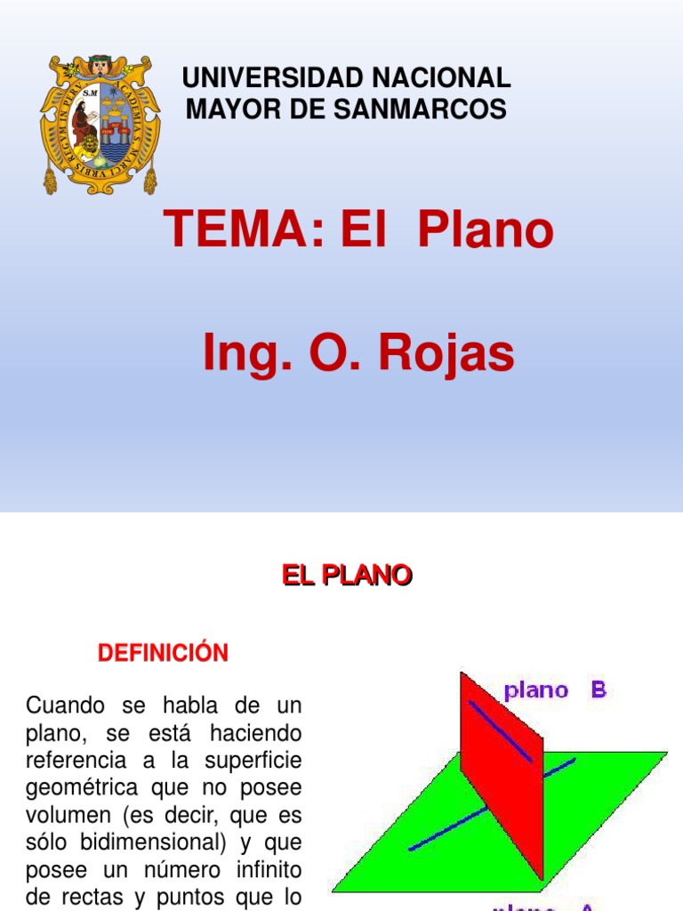 Definición y Proyecciones de Planos | PDF | Pendiente | Geometria plana)