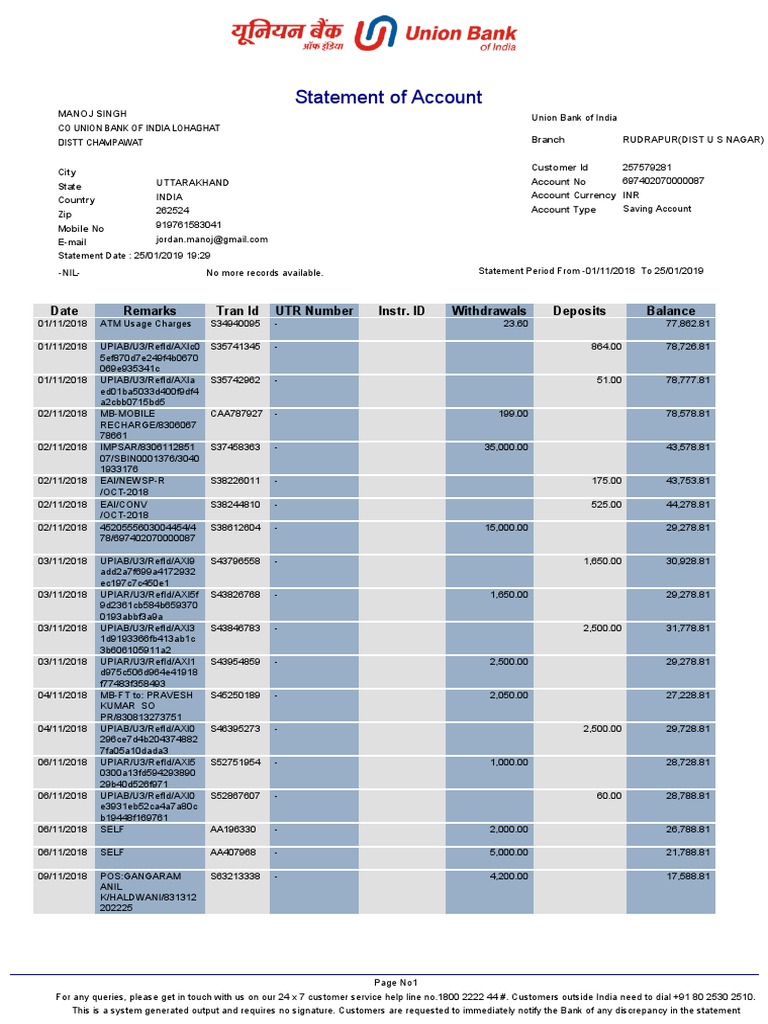 OpTransactionHistoryUX3 - PDF25 01 2019 PDF | PDF | Banks | Financial Technology