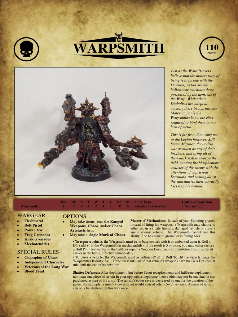 Warpsmith: Wargear Options | PDF | Military | Leisure