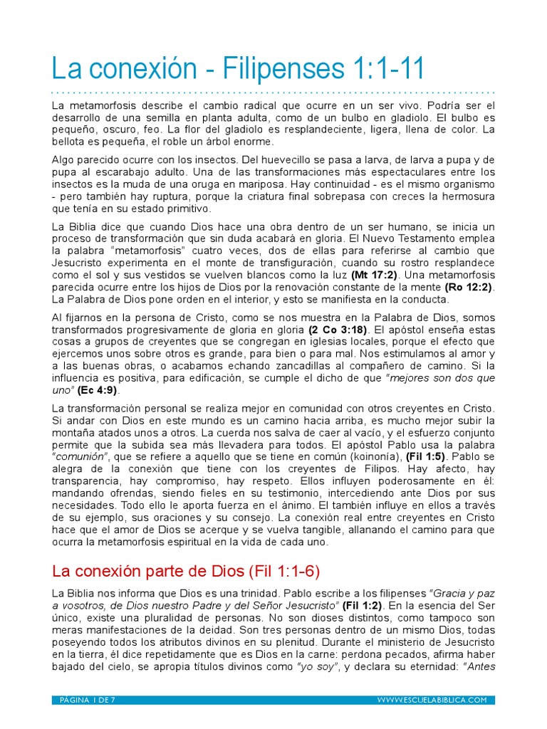 Filipenses 1 | PDF | Pablo el apóstol | Amor