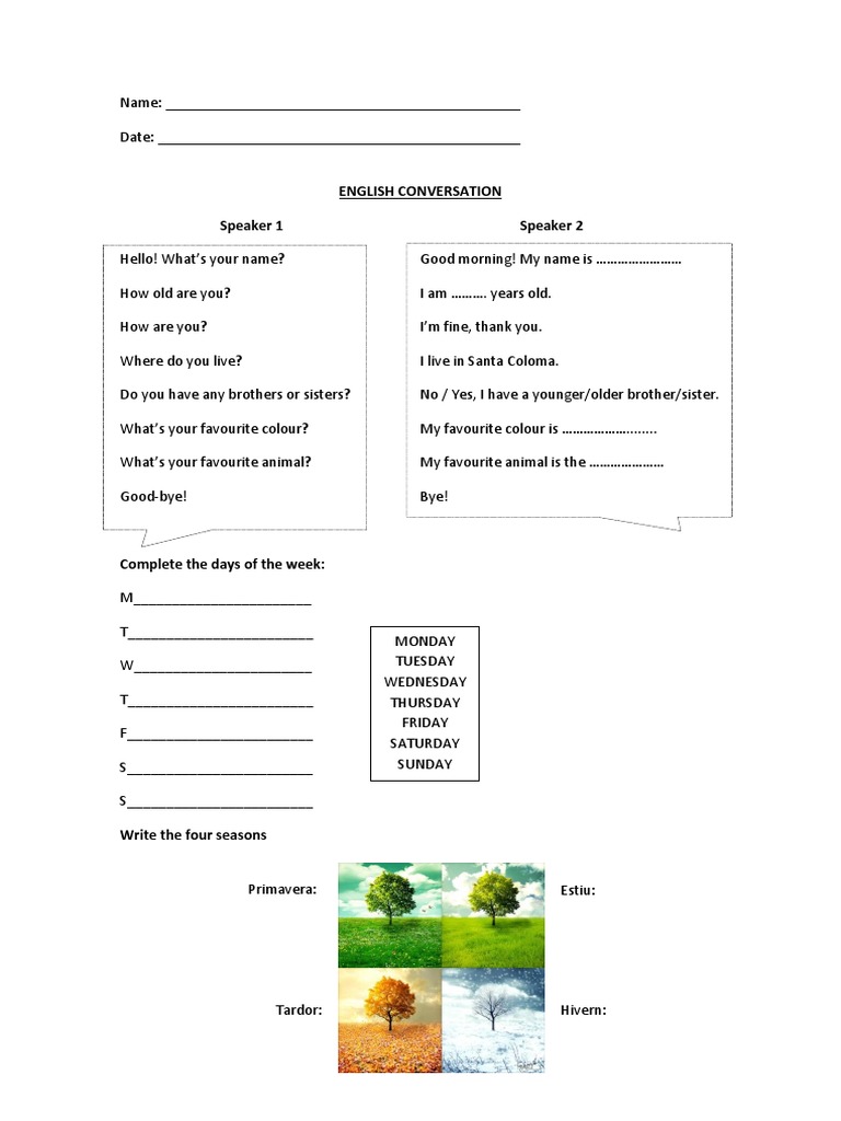 English Conversation Activity | PDF
