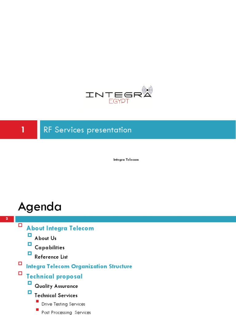 Integra Telecom RF Services Overview | PDF | Lte (Telecommunication) | 3 G