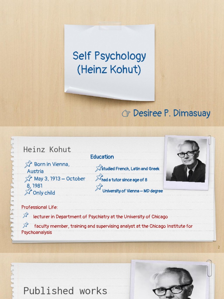 Heinz Kohut - Self Psychology | PDF | Positive Psychology | Psychotherapy