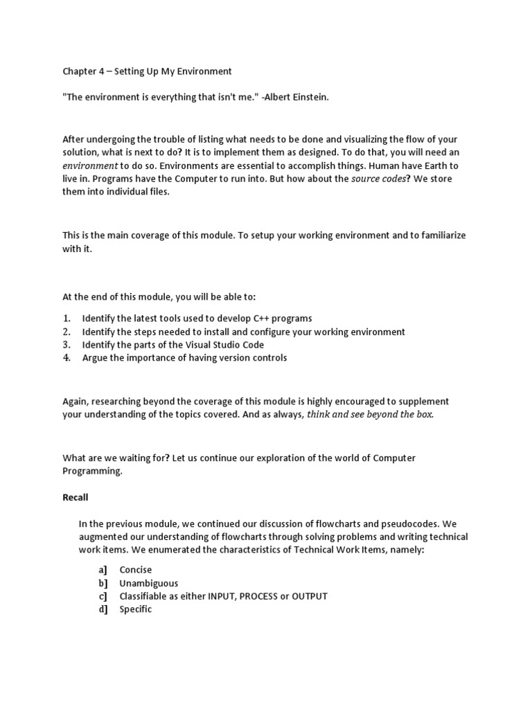 4 - Setting Up My Environment | PDF | Integrated Development ...