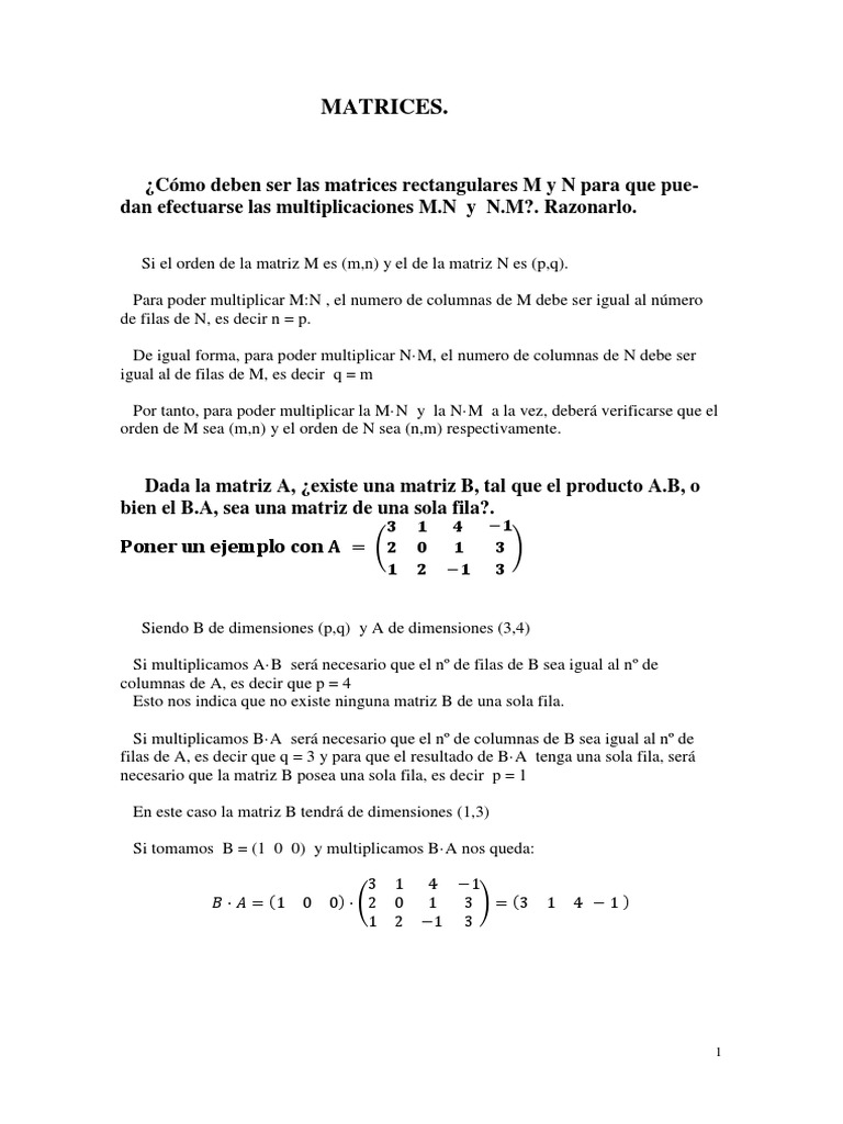 Problemas Resueltos Matrices, Sistemas de Ecuaciones y Programacion ...