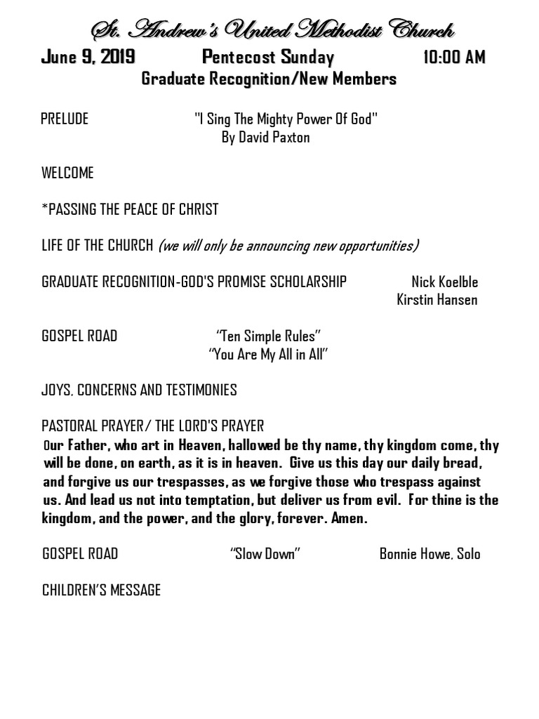 June 9, 2019 10amConfirmationGraduates | PDF | Lord's Prayer | Catholic ...