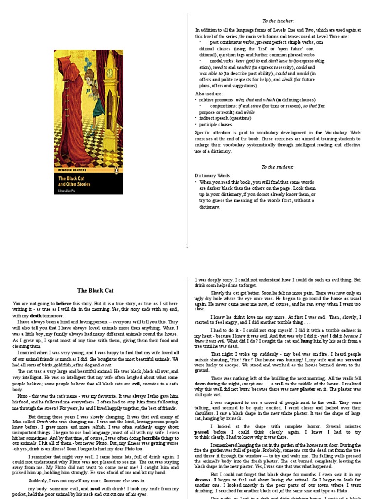 Black - Cat - POE - Level 3 | PDF | Verb | Syntax