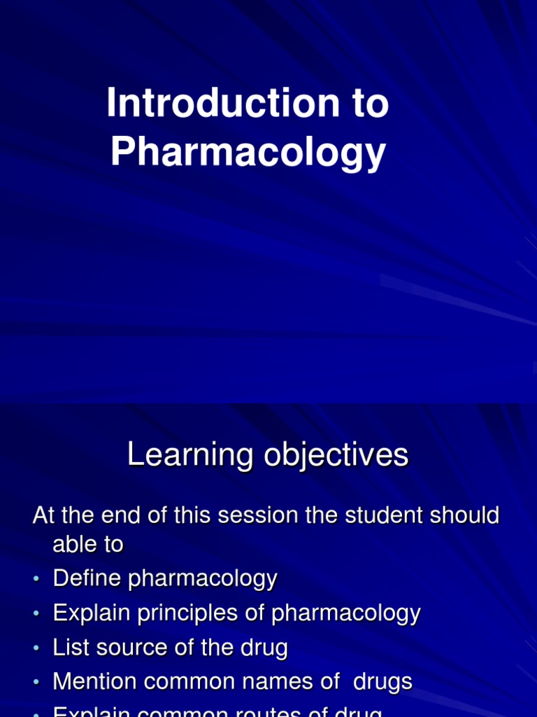 Introduction To Pharmacology | PDF | Receptor Antagonist | Pharmacology