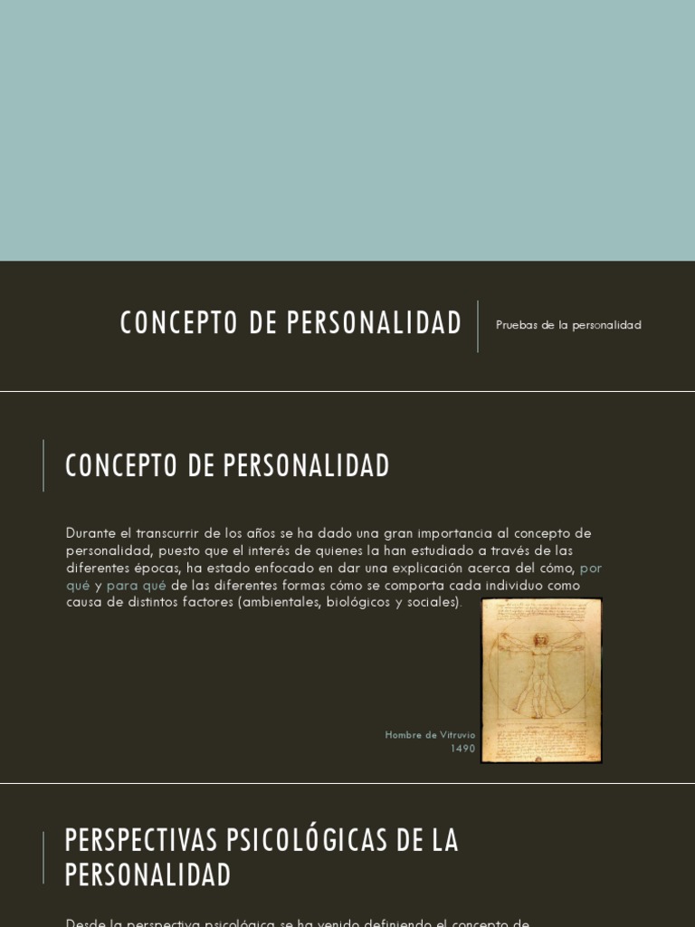 Concepto de Personalidad | PDF | Comportamiento | Sicología
