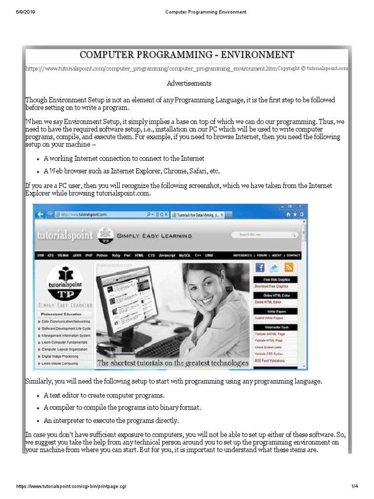 Computer Programming Environment Pdf Computer Program Programming 4381