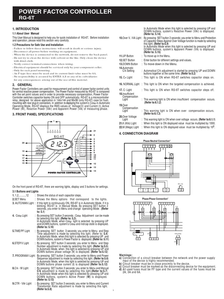 BCH Apfc RG-T en A2936 R2 | PDF | Ac Power | Capacitor