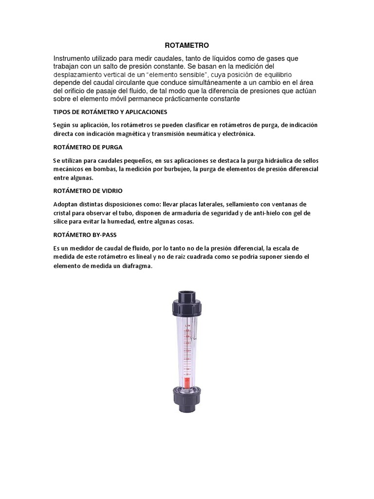 Tipos y Funciones de Rotámetros | PDF
