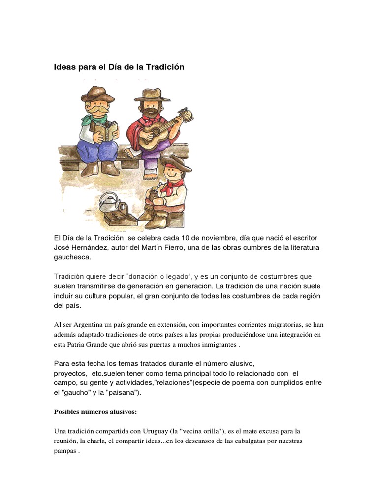 Ideas Para El Día de La Tradición
