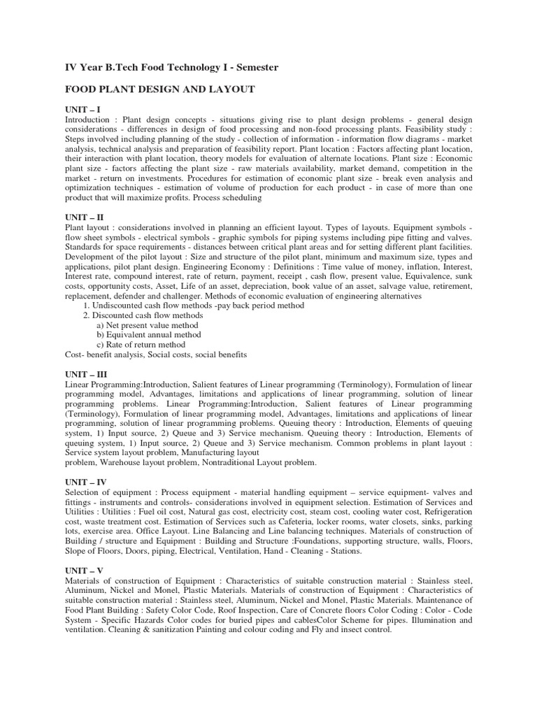 Food Processing Plant Design | PDF | Interest | Market (Economics)