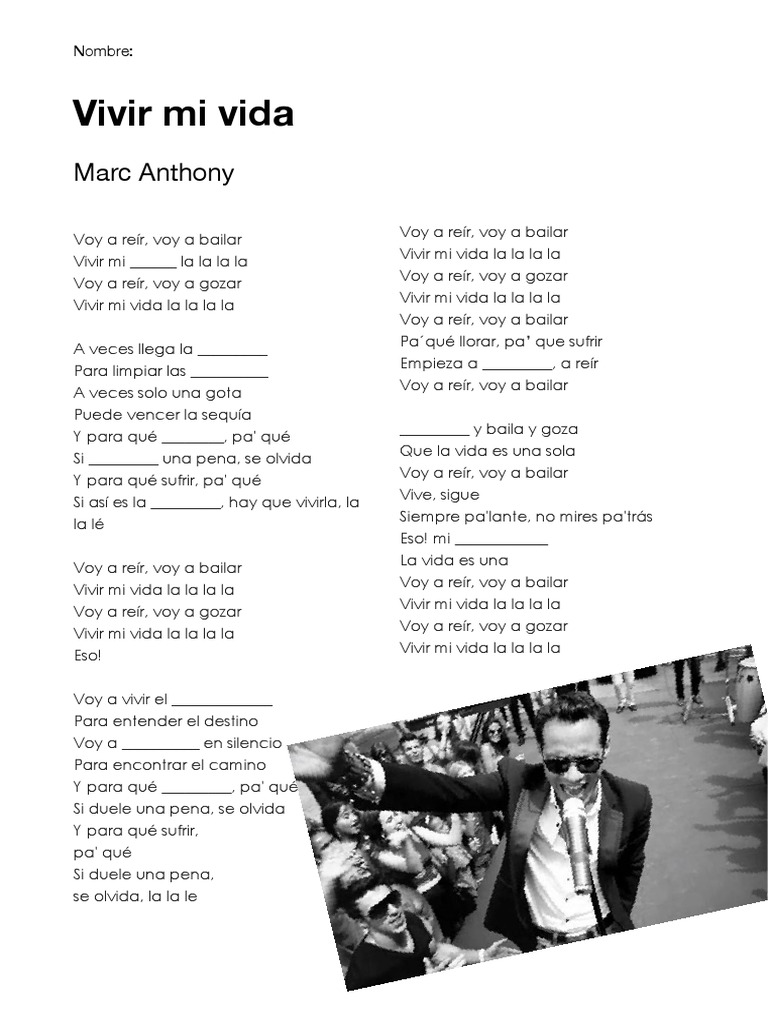 Vivir Mi Vida (Canción Ir + Inf) | PDF | Poesía
