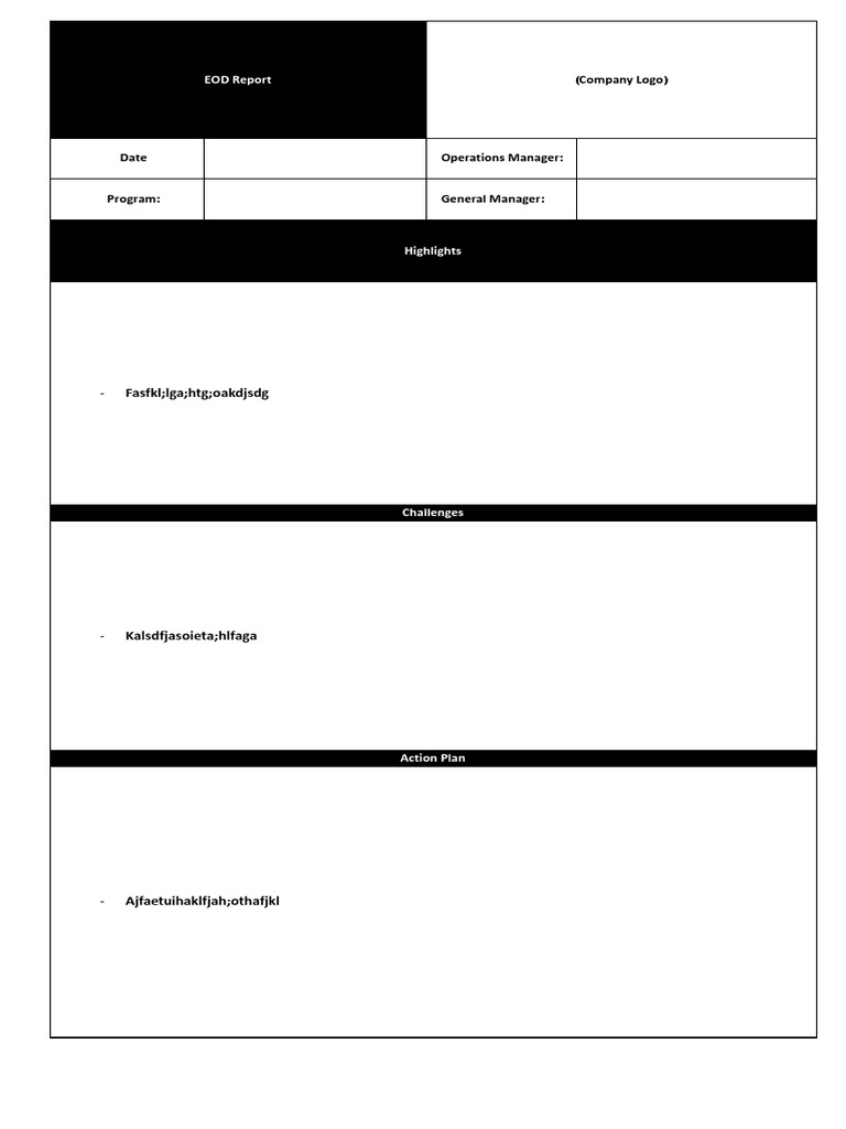 EOD Template | PDF