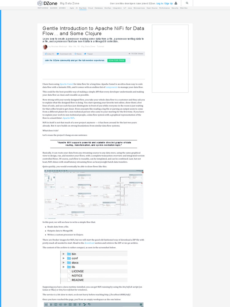 Gentle Introduction To Apache Nifi For Data Flow. and Some Clojure | PDF | Mongo Db | Computer File