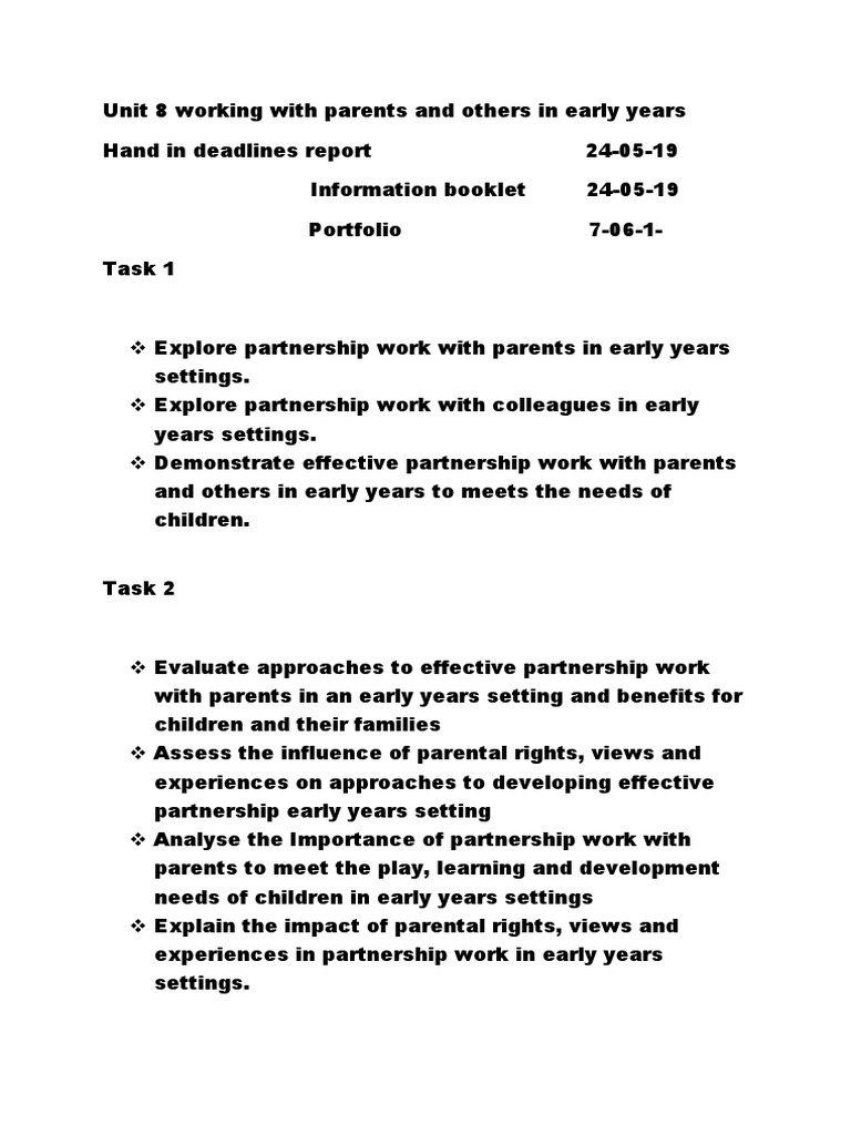 Partnership with Parents in Early Years | PDF | Best Interests | Social ...