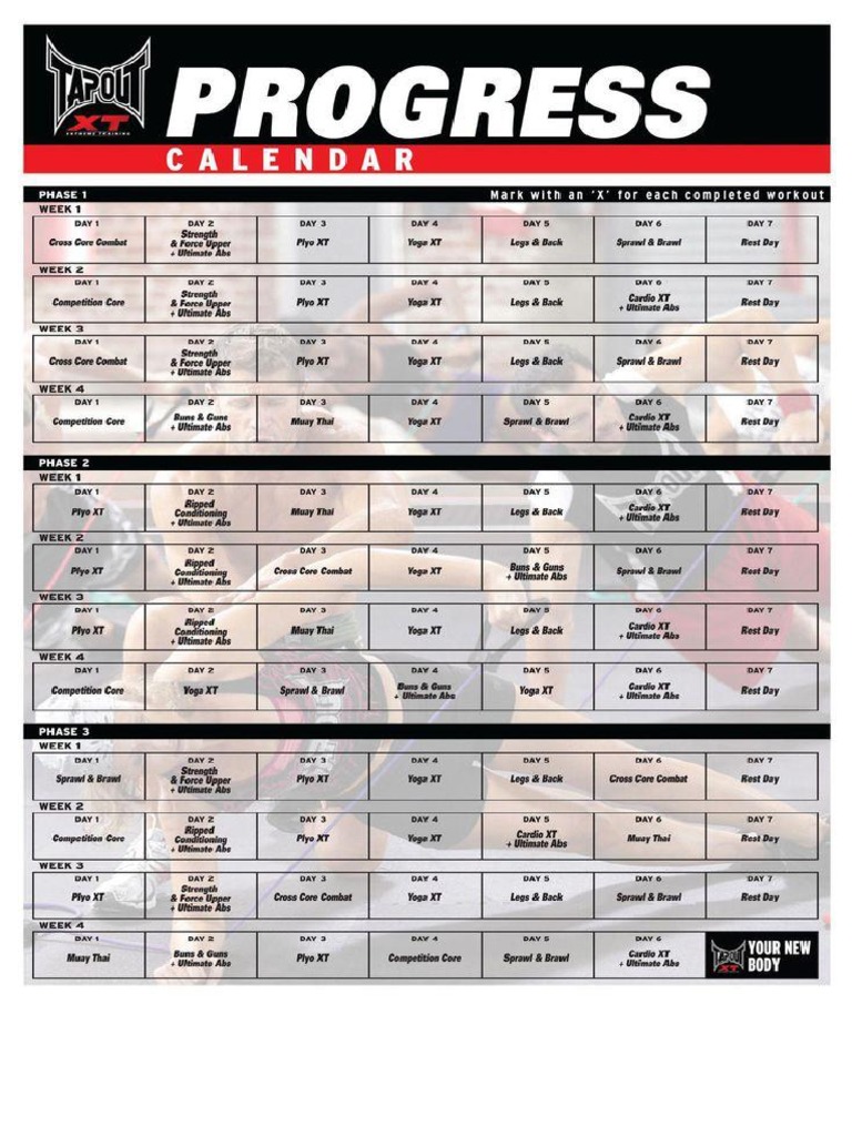 Calendario Tapout xt1 | PDF